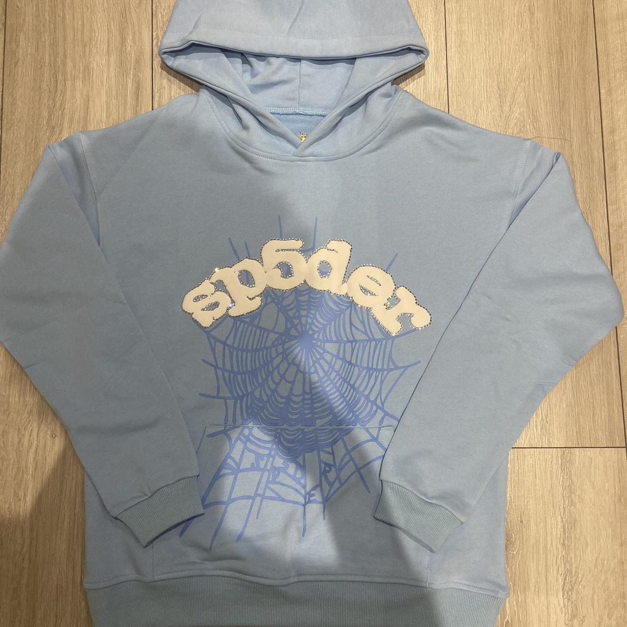 Sky Blue Sp5der Web Hoodie. Size: Small Condition:... - Depop