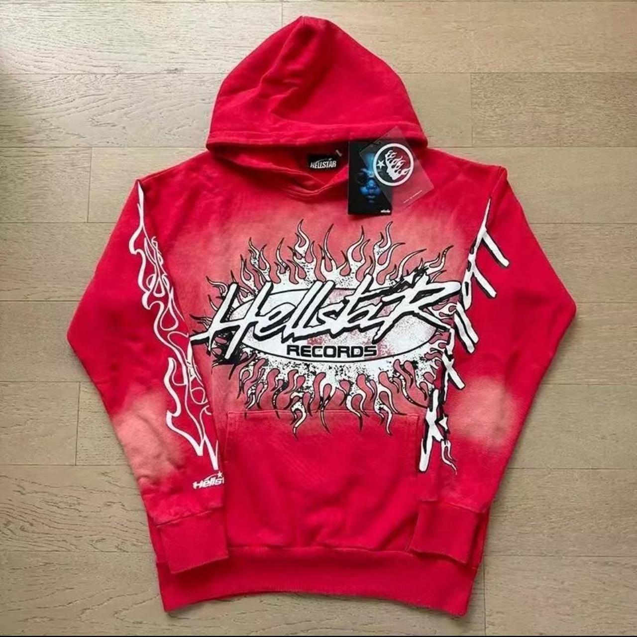 Red Hellstar Hoodie Worn 1x still brand new... | Depop