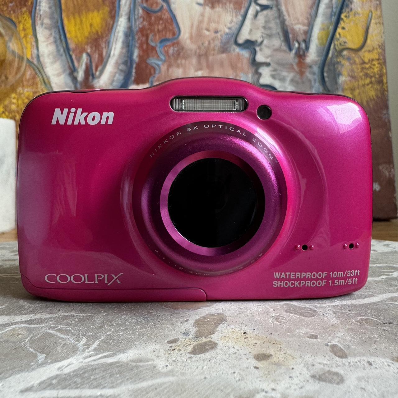 Pink Nikon Coolpix S32 Waterproof and shockproof!... - Depop