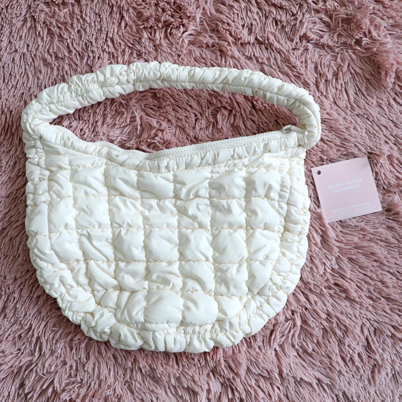 Ariana Grande Ivory Off White Quilted Tote Bag Purse... - Depop