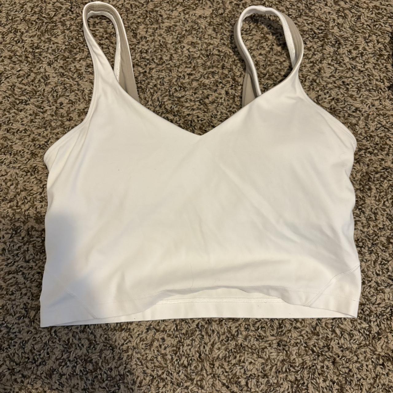 White lululemon align tank tip, slight pill on the... | Depop