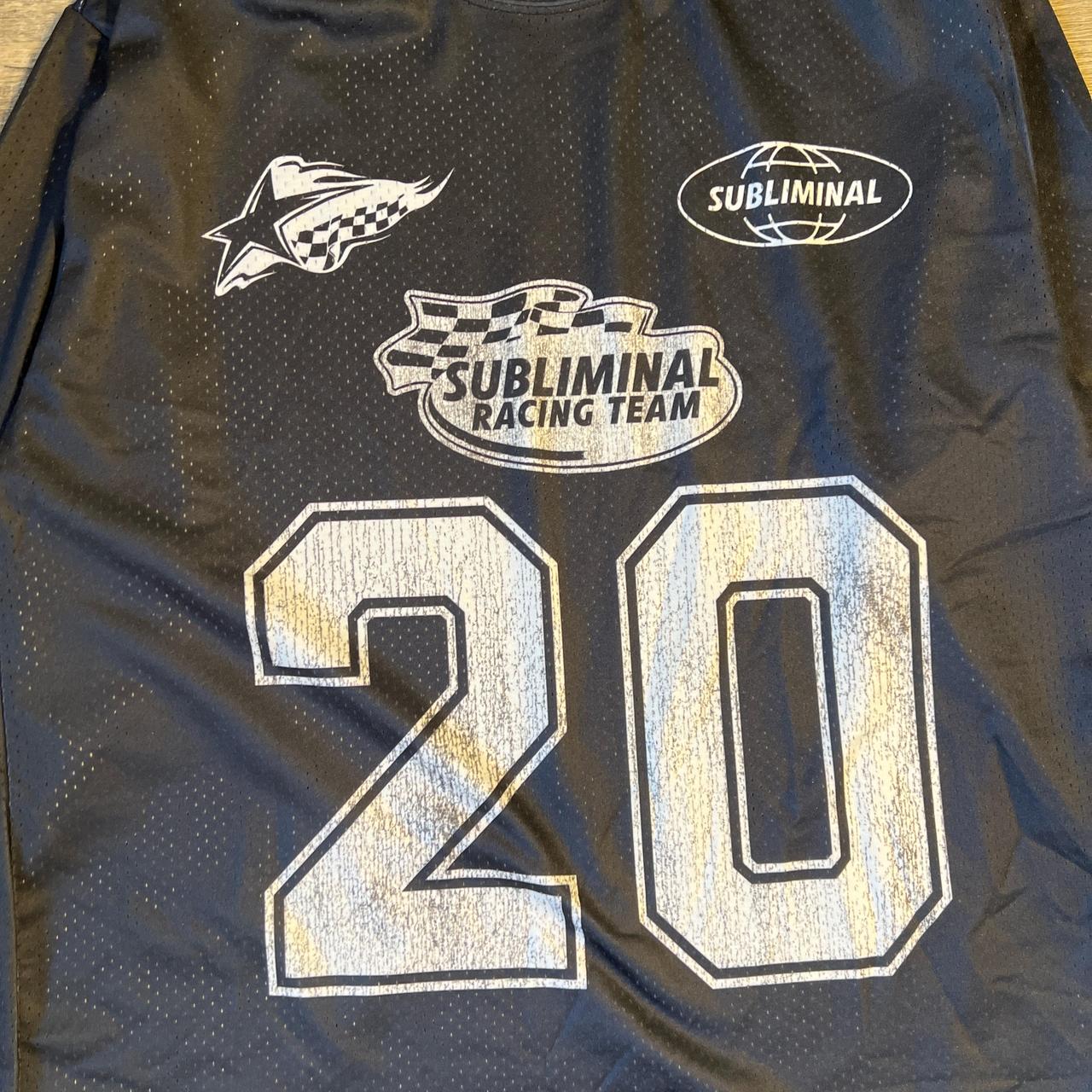 PacSun Y2K Black Long Sleeve Subliminal Racing Team... | Depop