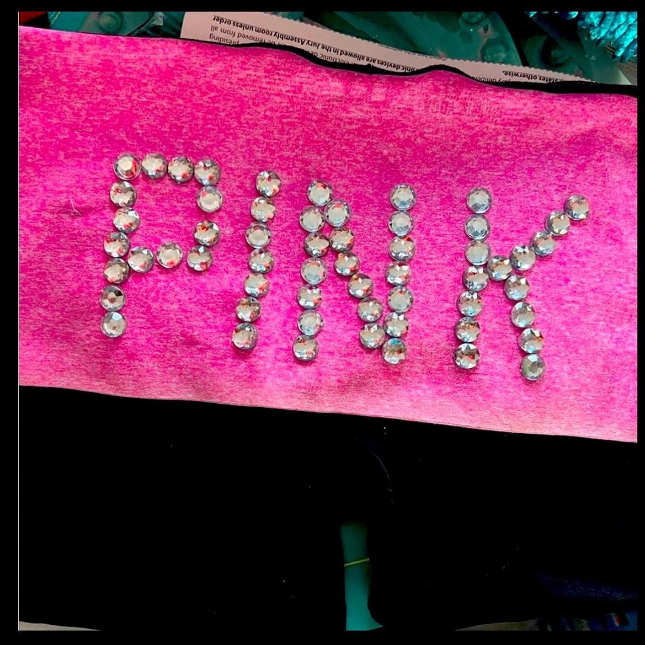 Pink Victoria's Secret rhinestone Fold Over shorts... | Depop