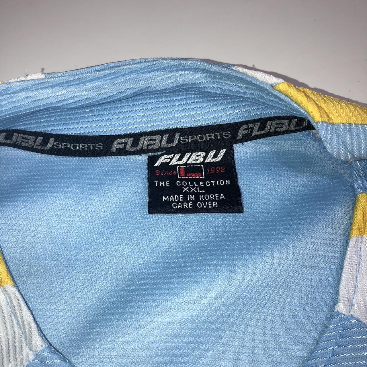 Vintage Fubu blue and yellow baseball jersey #Fubu - Depop