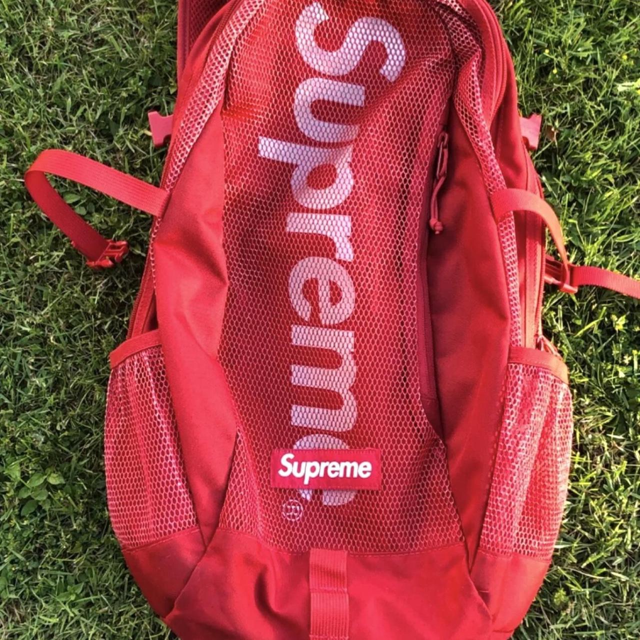 Supreme SS20 Mesh Backpack Dark Red - Brand New,... - Depop