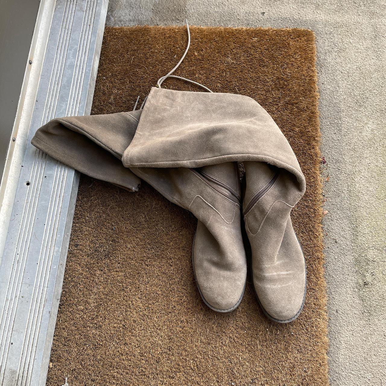 Grey taupe pretty suede Adam Tucker by Me Too Boots... | Depop