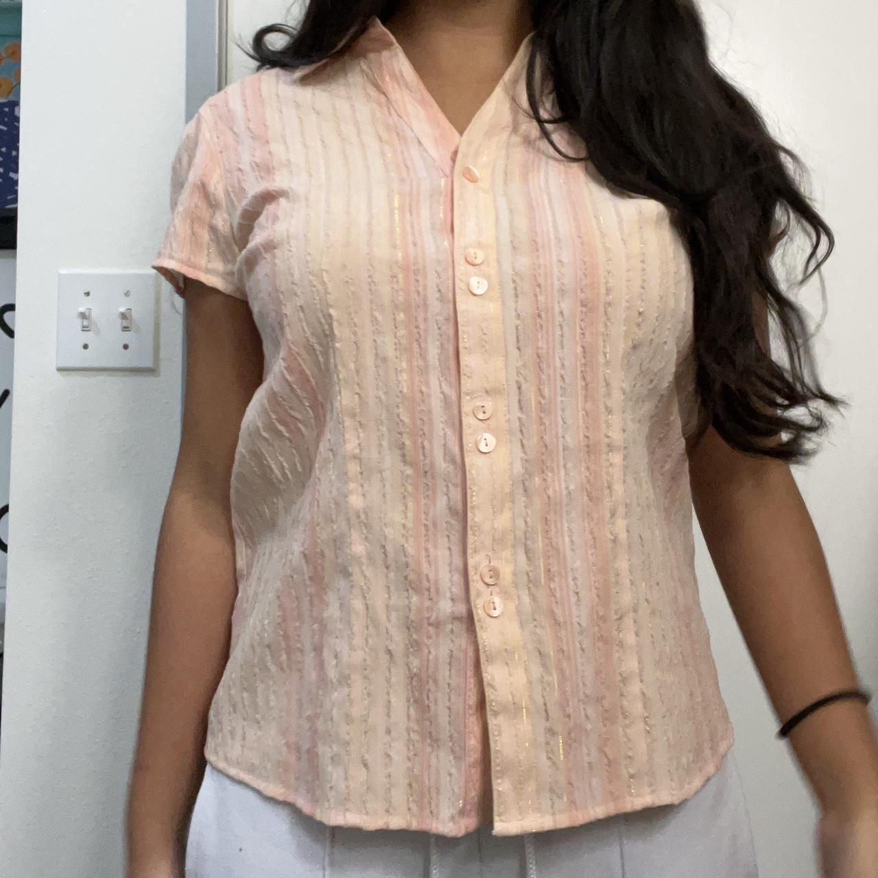 Beautiful First Issue sunset color button up. Size: S - Depop