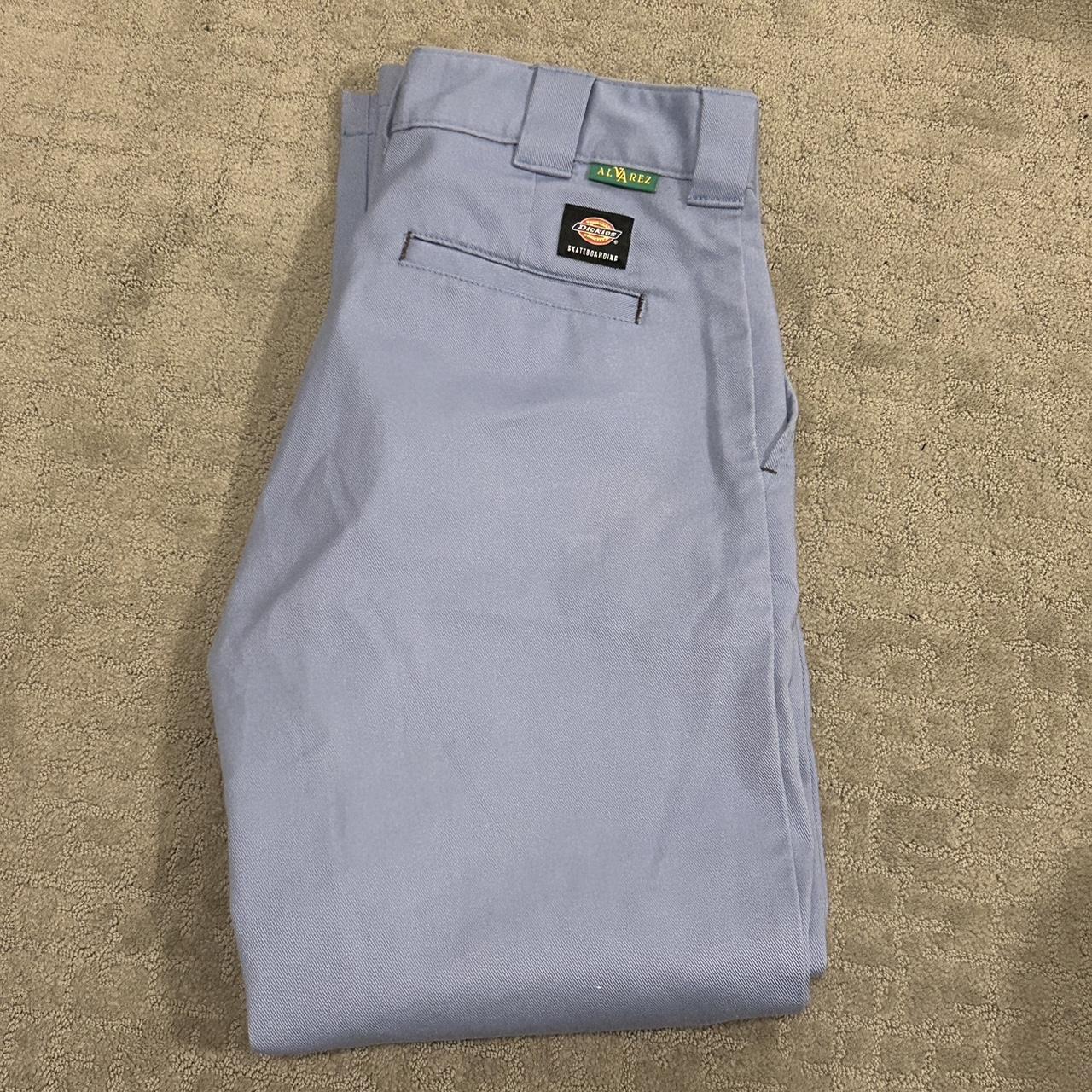 Exclusive Dickies x ALVAREZ Light Blue Skater Pants... - Depop