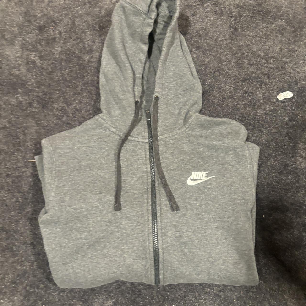 Dark grey Nike zip up Size S Super comfortable and... - Depop