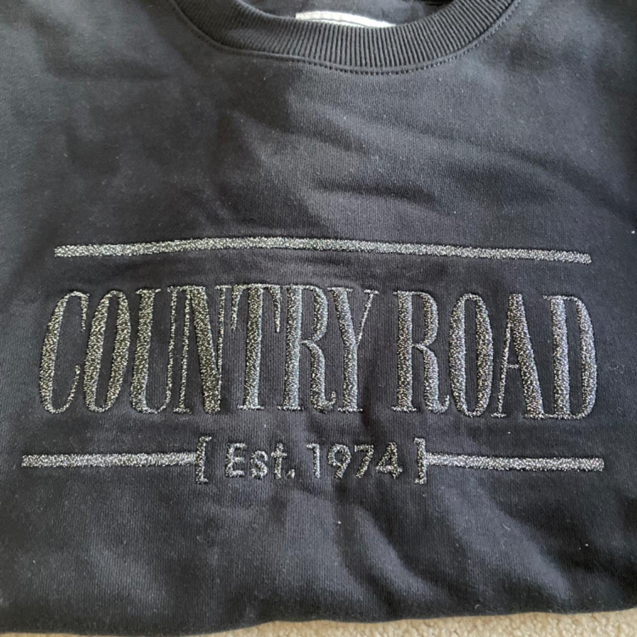 Teen country road sweater. Writing is silver... - Depop