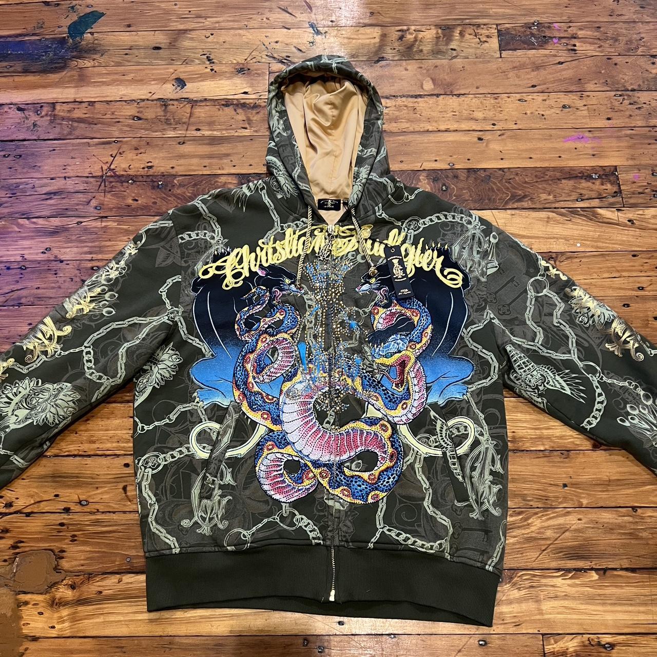 This vintage Ed Hardy hoodie, designed by Christian... - Depop
