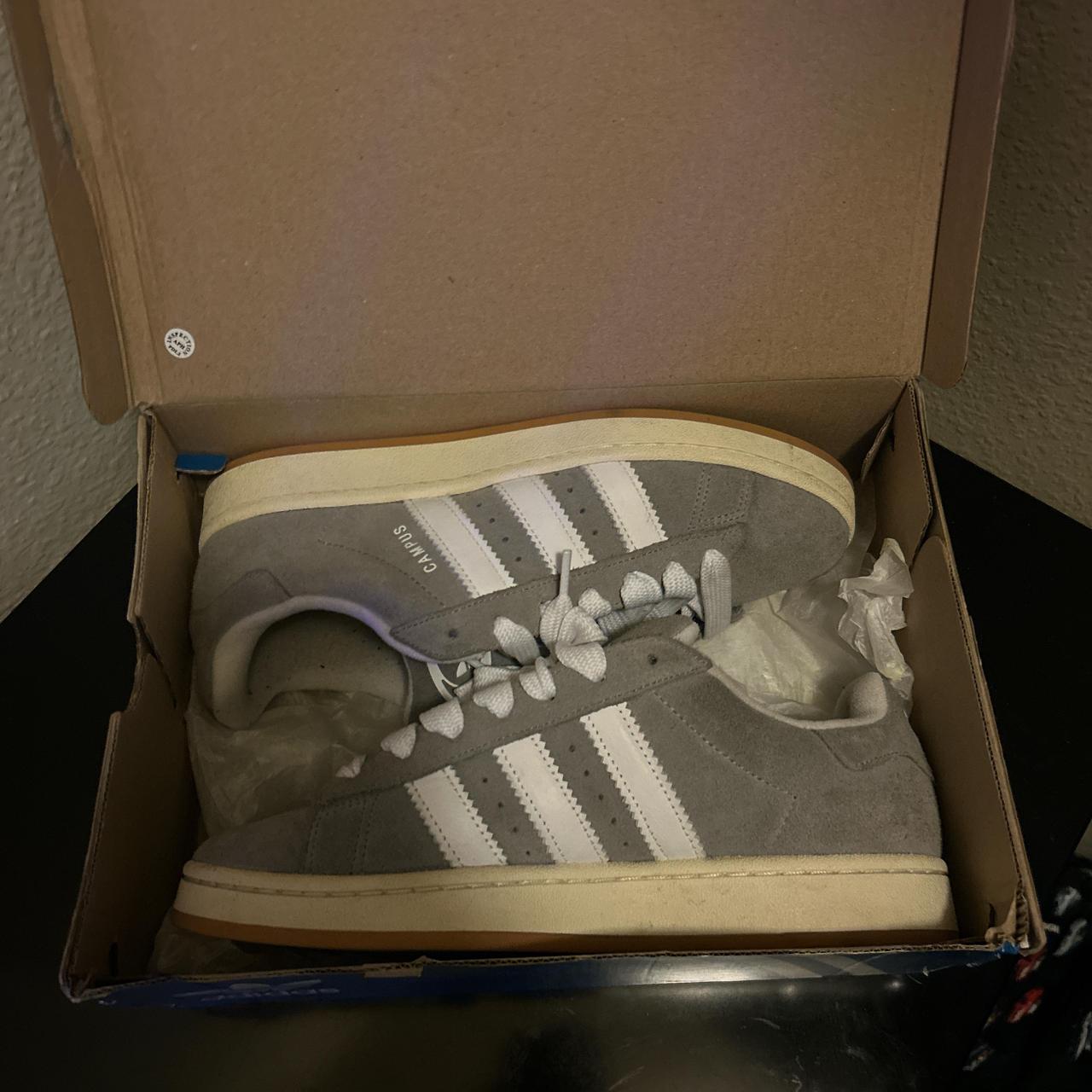 Addidas campus grey and white brand new with box - Depop