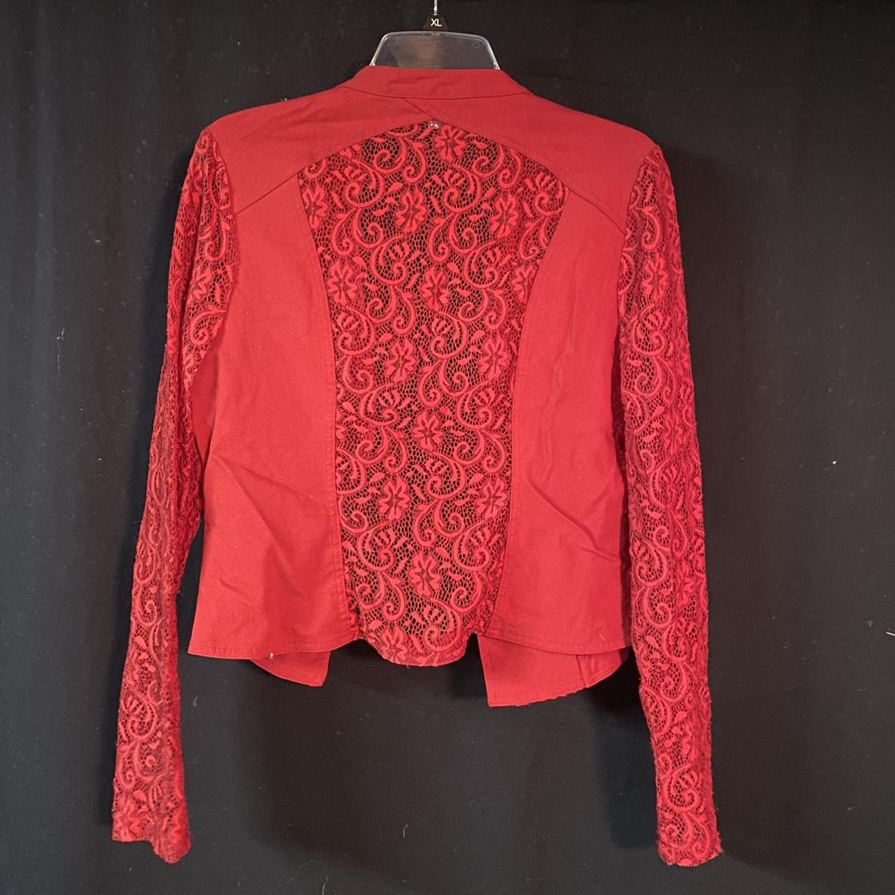 Beautiful red lace moto jacket, size XL. I am... - Depop