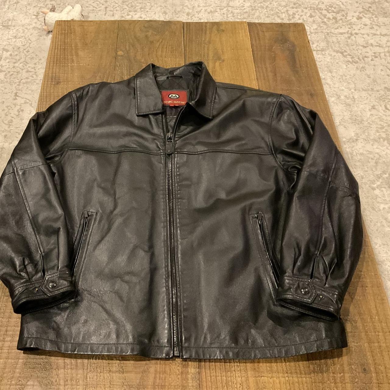2000s Marc Mattis 100% Genuine Leather Jacket.... - Depop
