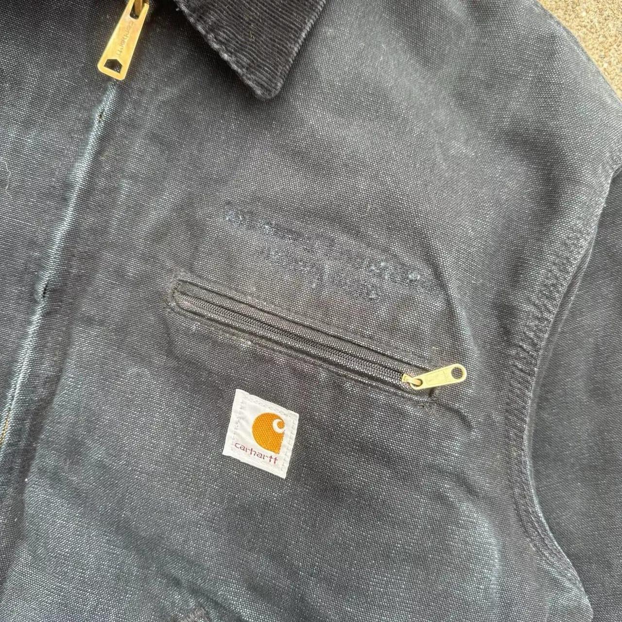 Vintage 90s J97 Black Carhartt Detroit Blanket Lined... - Depop