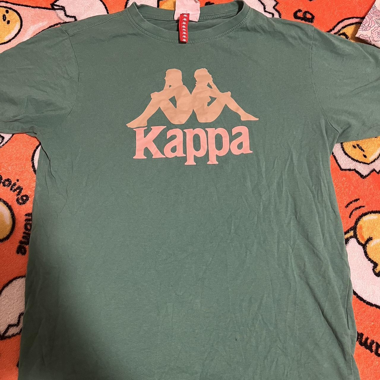 Kappa green tee with pink design #kappa #streetwear | Depop