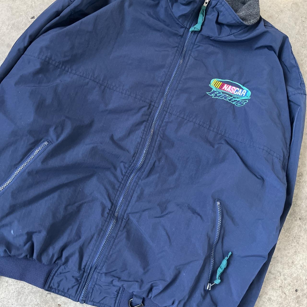 Nascar racing logo jacket Small mark hole on sleeve... - Depop