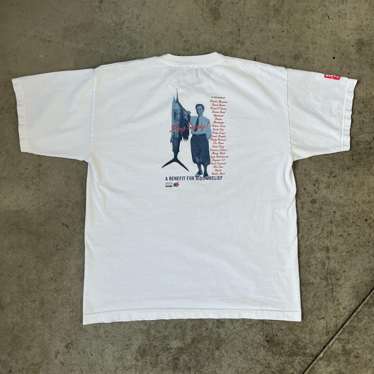 Vintage Levi’s AIDS relief album t shirt Few stains... - Depop