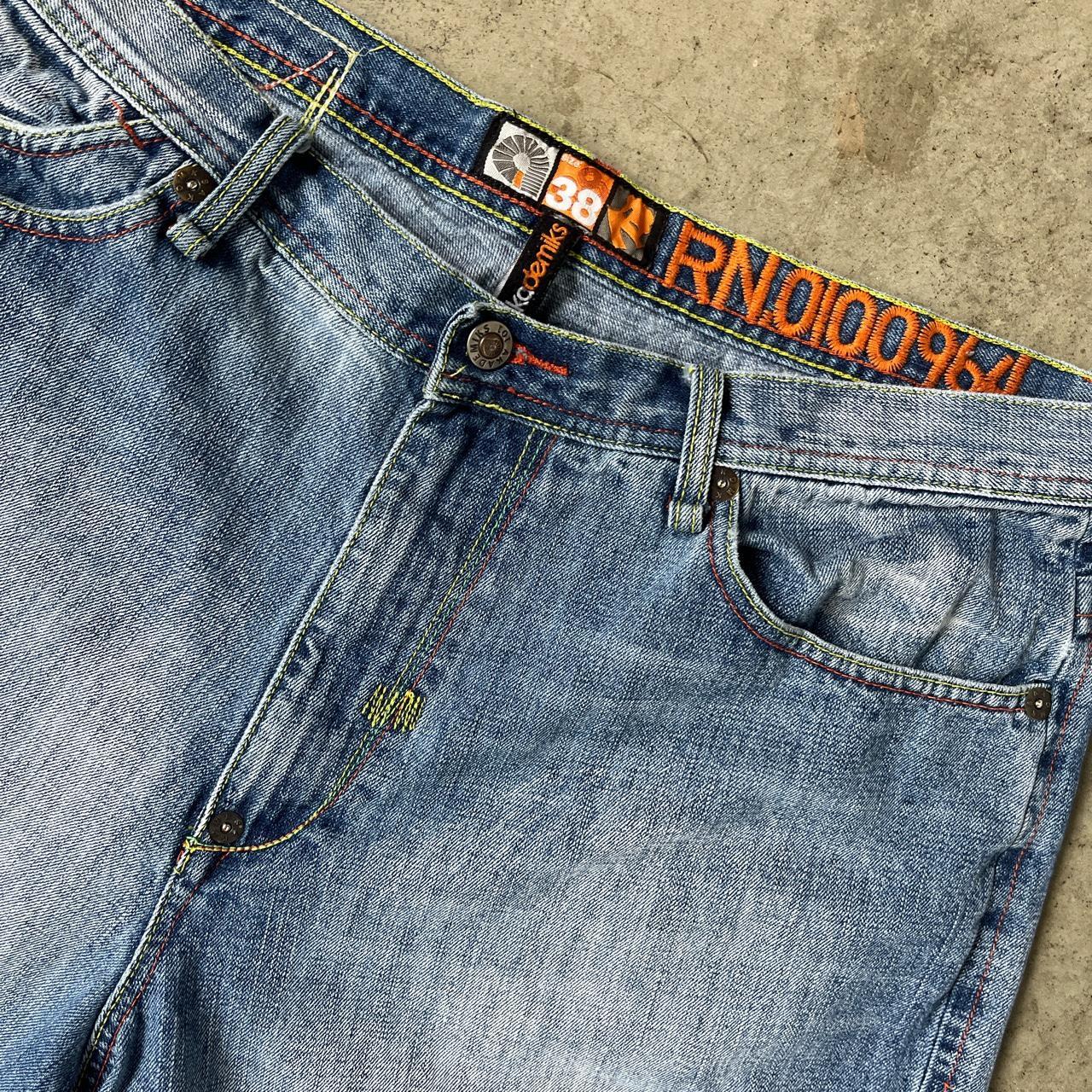 Akademiks embroidered denim jean shorts Light wear... - Depop