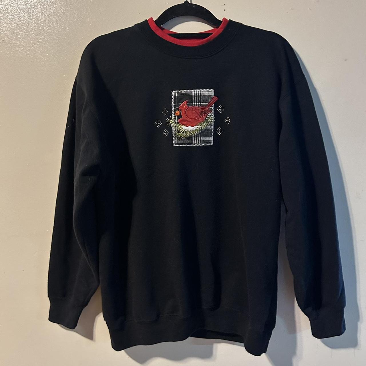 Adorable Vintage Cardinal Crew Neck Winter Sweater... - Depop