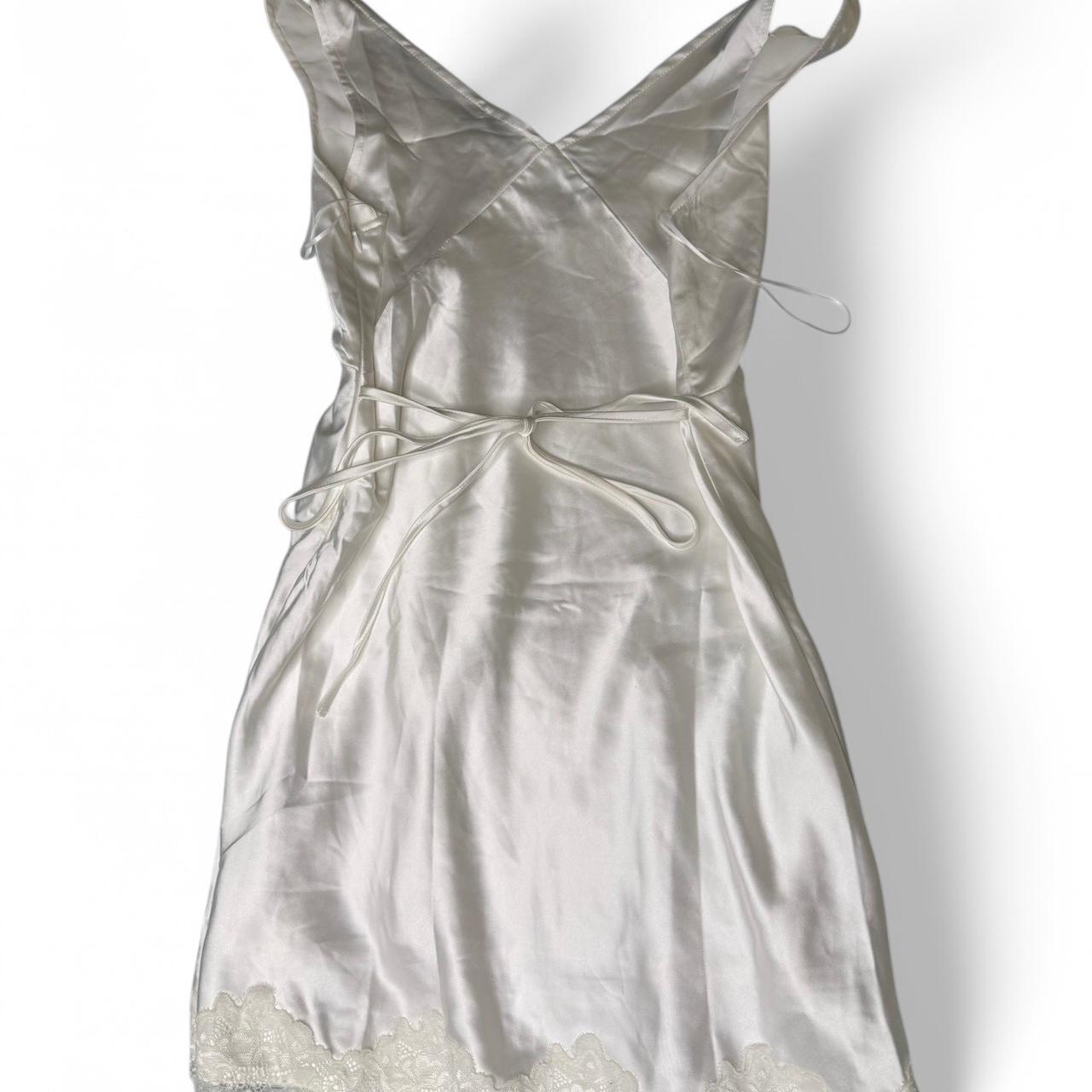 White silk mini dress with lace details #y2kfashion... | Depop