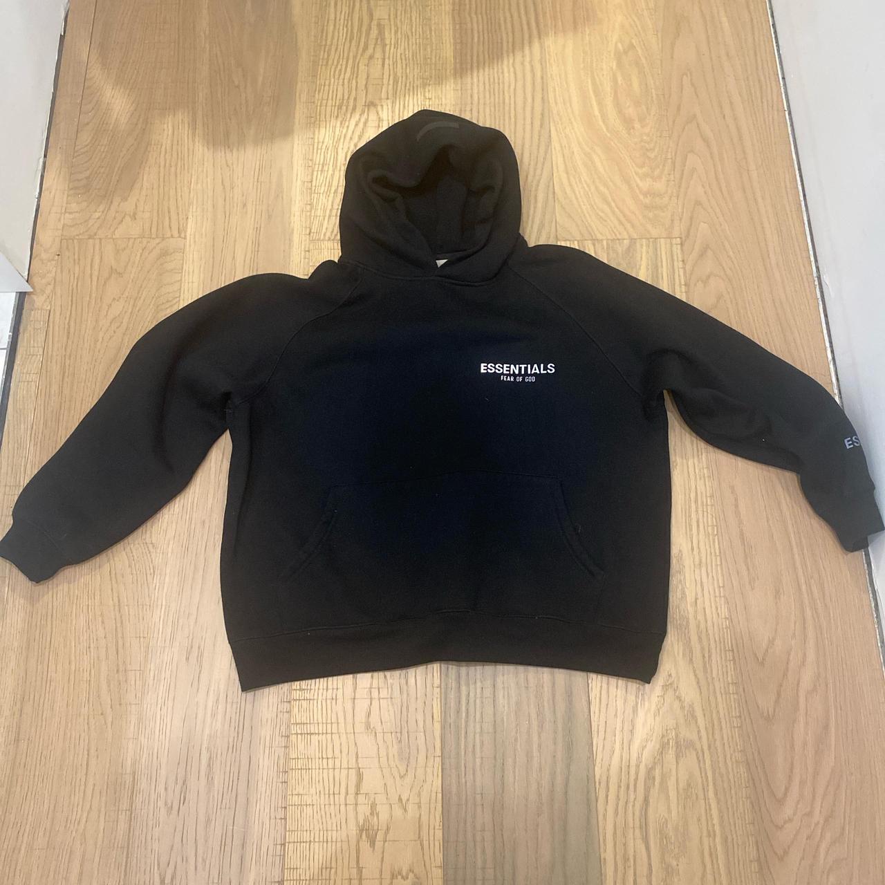 black essentials hoodie - Depop