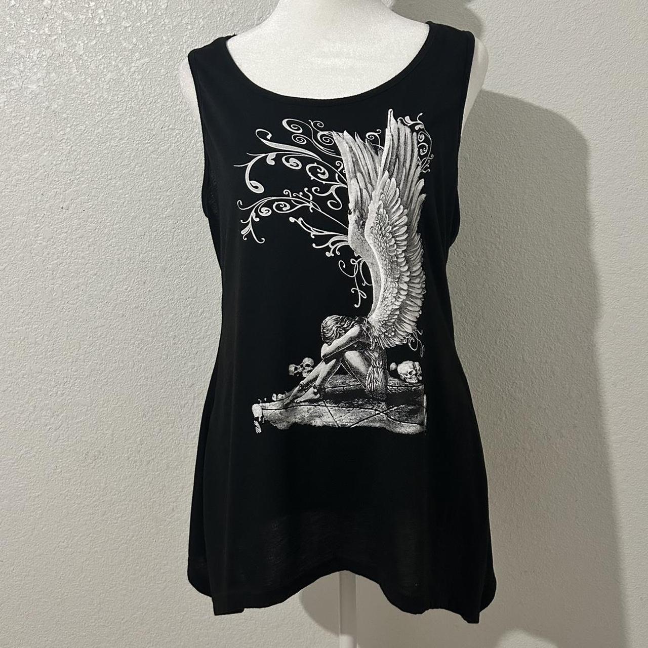 Angel print top Size ~ XXL Can fit Small/medium... - Depop