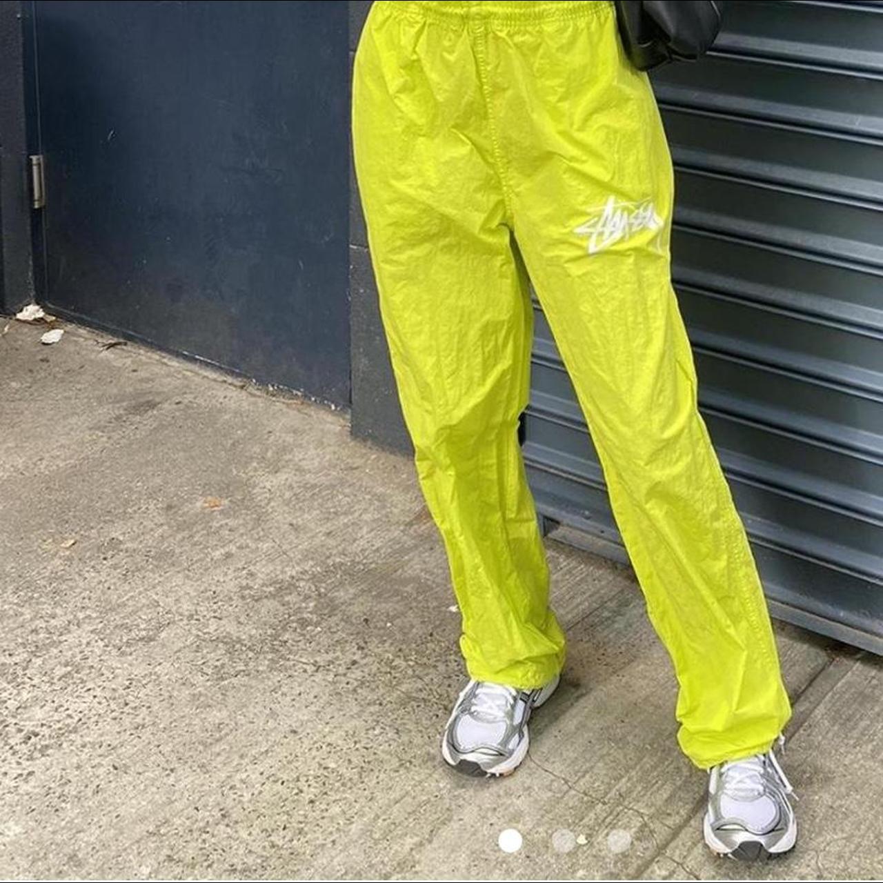 STUSSY x NIKE BEACH PANTS BRIGHT CACTUS SIZE M... - Depop