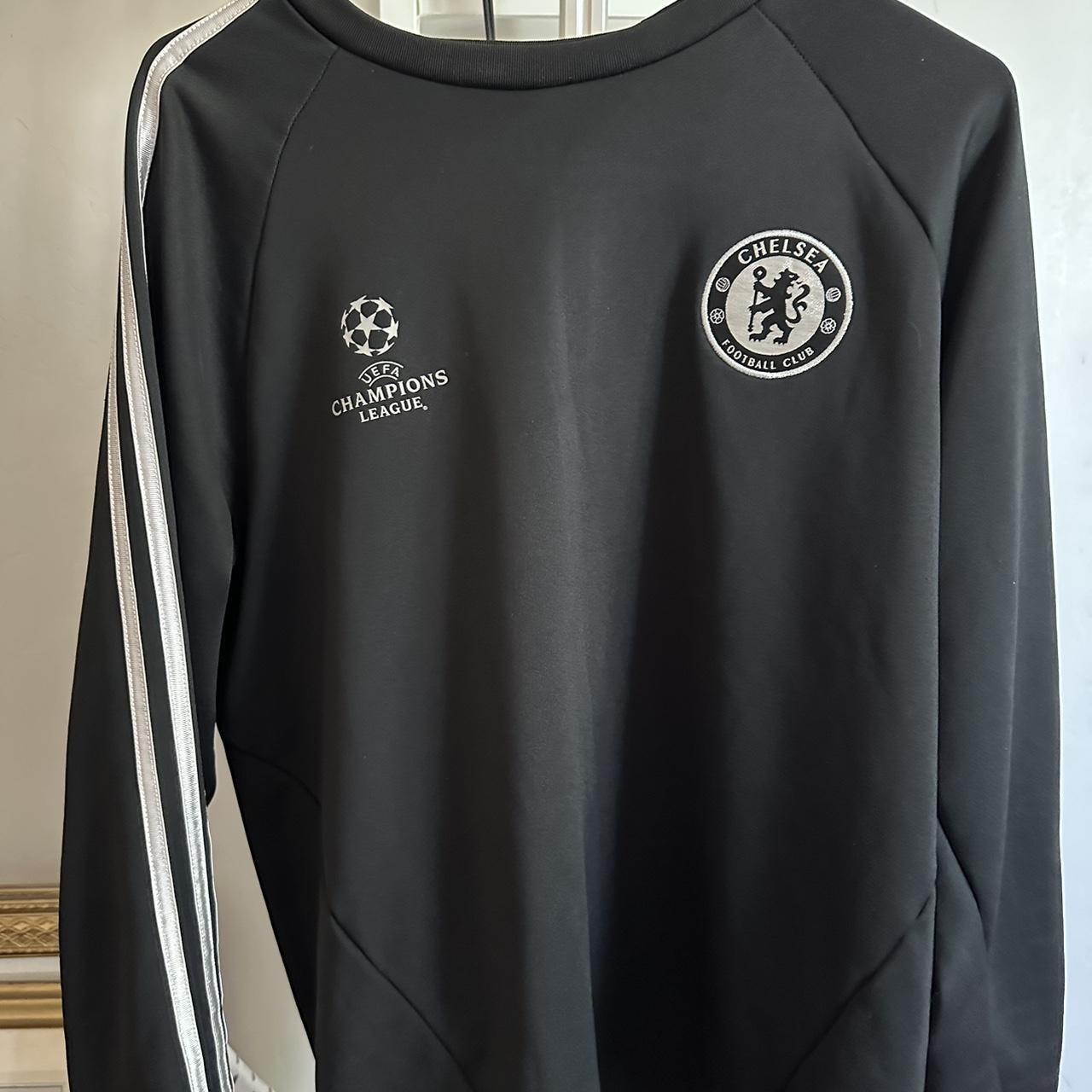 RARE VINTAGE ADIDAS CHELSEA FC UCL BLACK SWEATSHIRT... - Depop