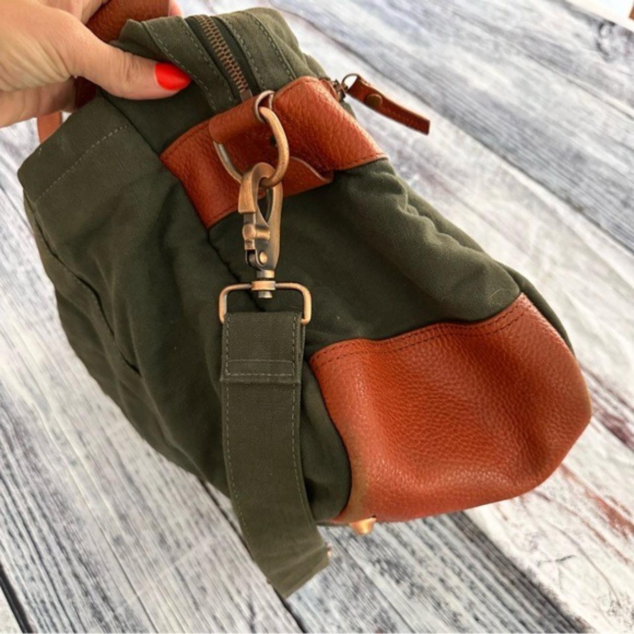 Fred Perry Canvas and Leather Duffle Carryall... - Depop