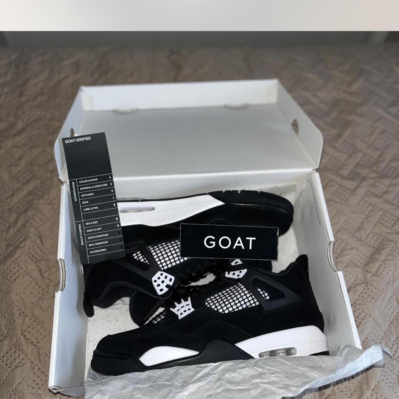 Goat verified jordan 4 retro white thunder size 11... - Depop