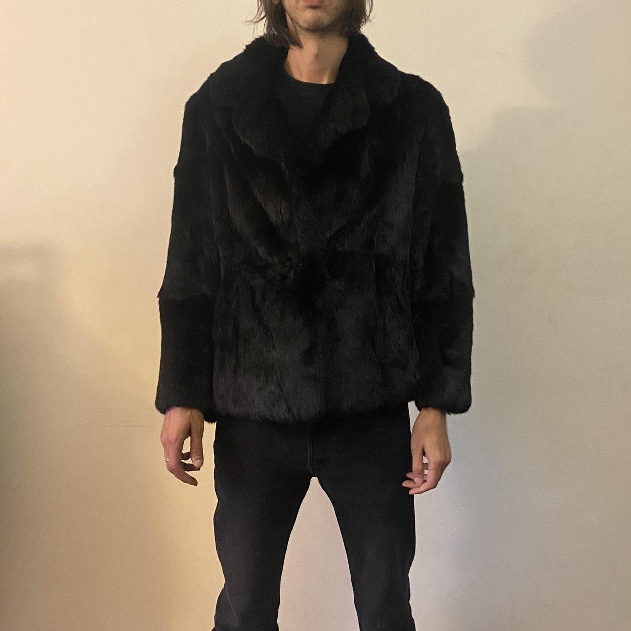 Vintage black fur coat, label looks 1980s I’m a 38”... | Depop
