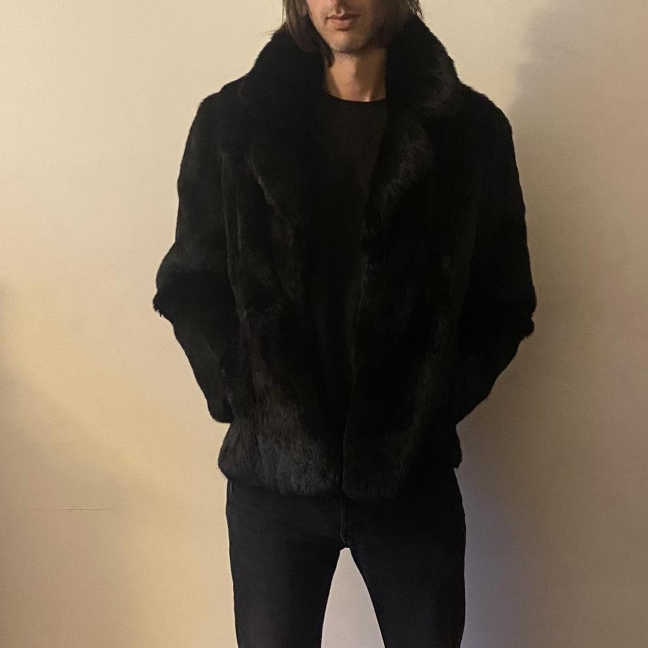 Vintage black fur coat, label looks 1980s I’m a 38”... | Depop