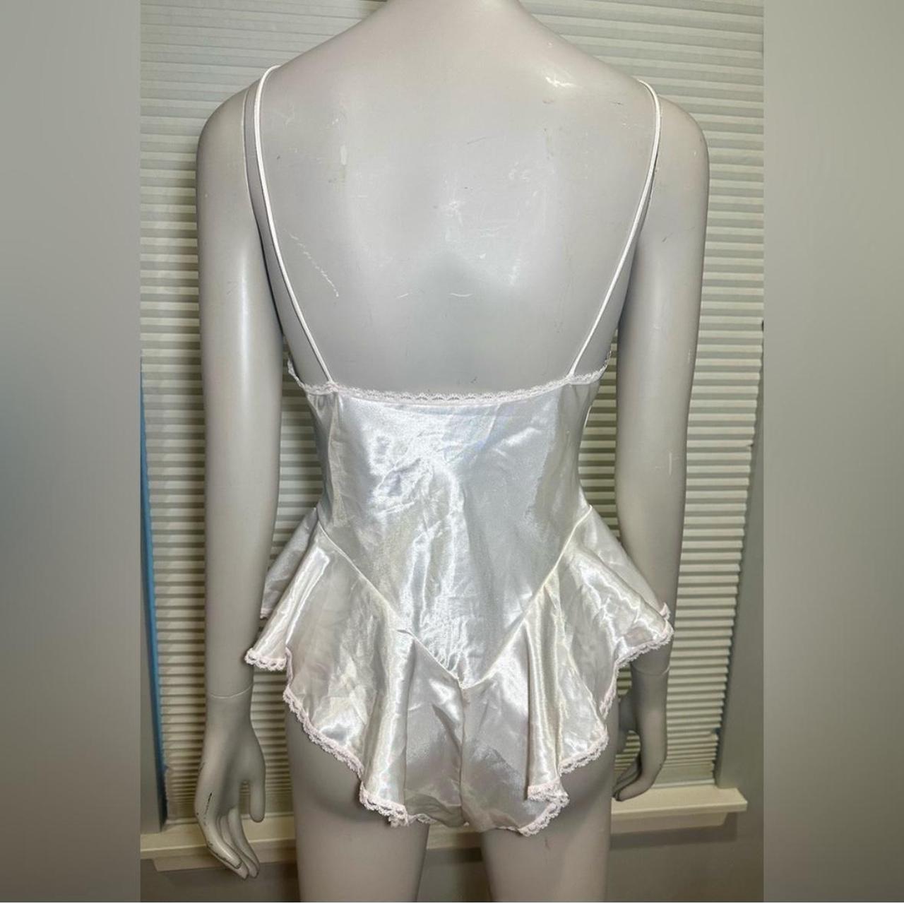 Vintage VAL MODE SHINY SATIN Teddy Hi Cut FLUTTER... - Depop