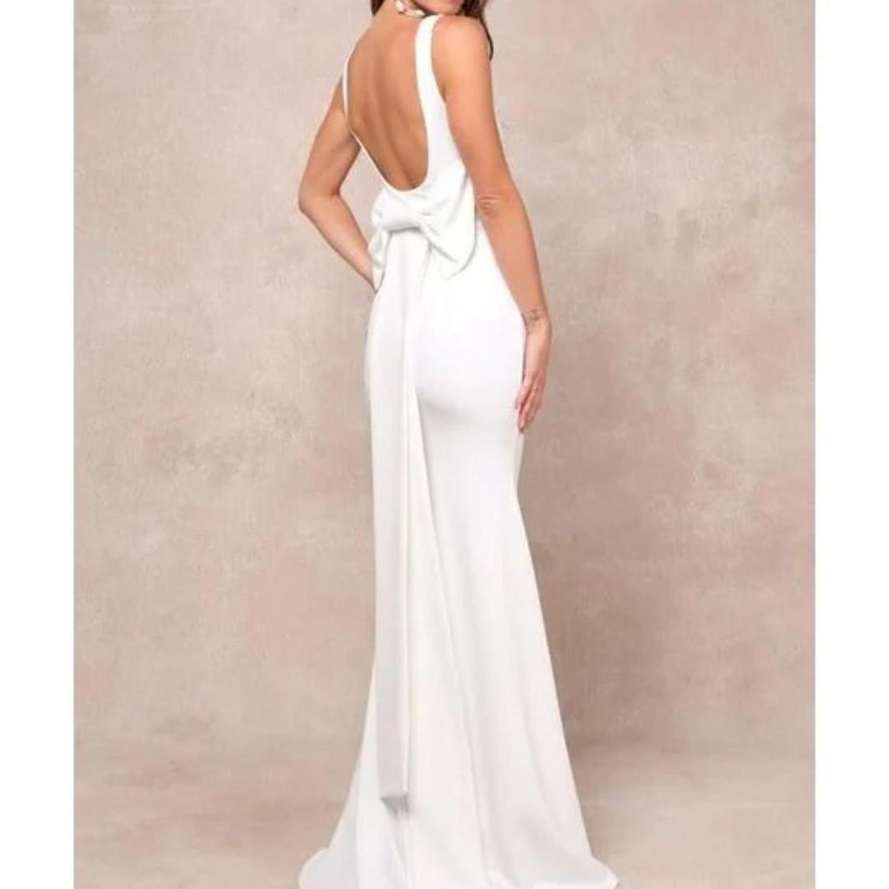 Lulus natural loving fate bow square neck backless... | Depop