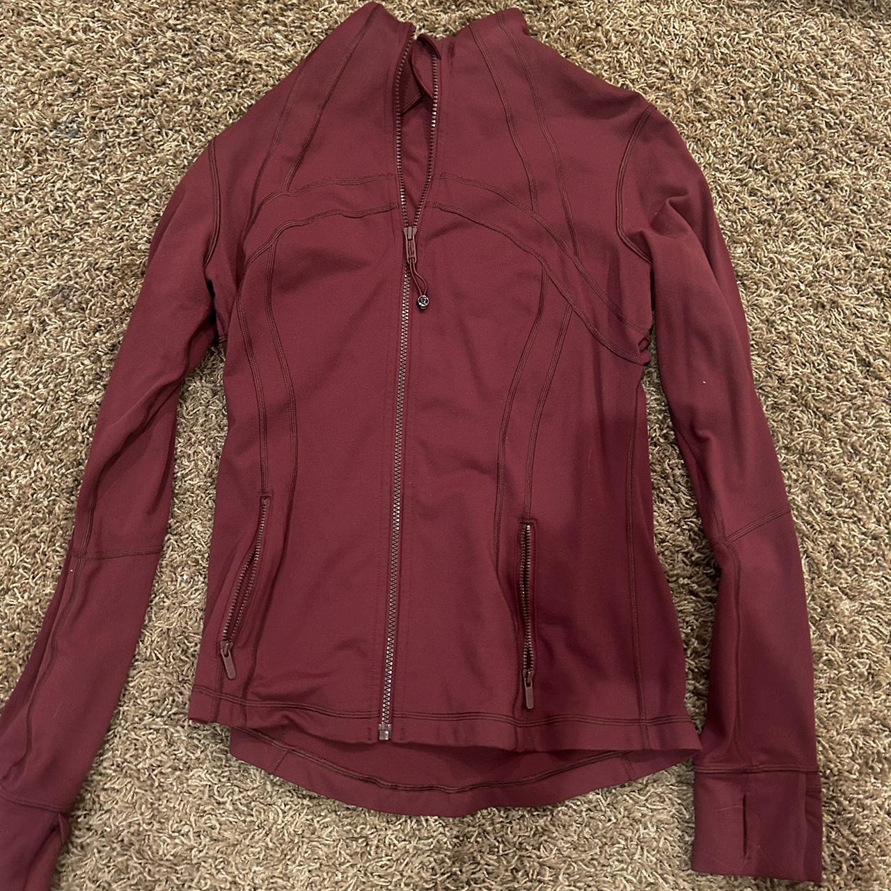 LULULEMON maroon define jacket- NEVER WORN -SIZE 10 - Depop