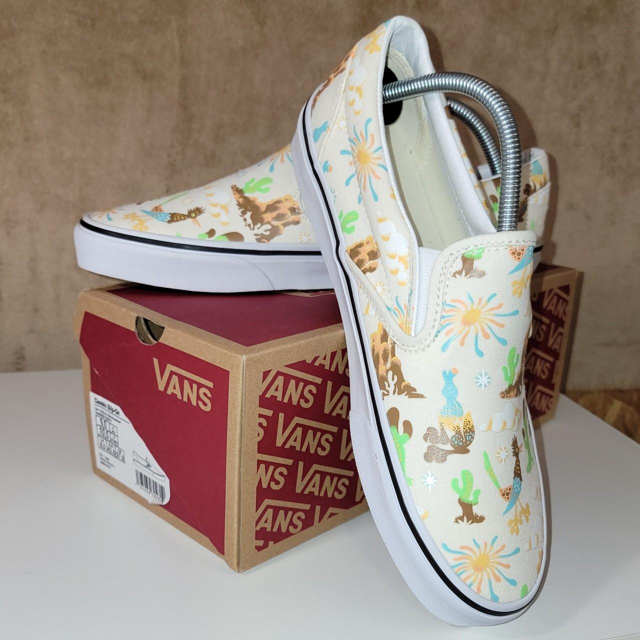 Vans Classic Slip On, Brand New. Multi color design,... - Depop