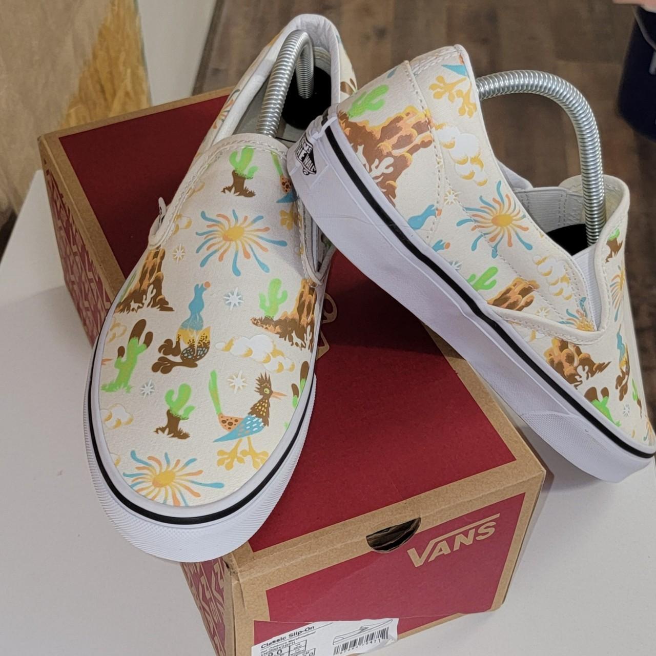 Vans Classic Slip On, Brand New. Multi color design,... - Depop