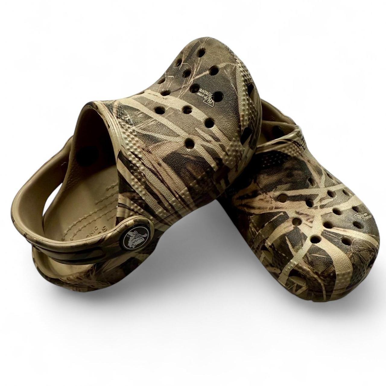 KIDS camo Crocs, almost completely new, the bottoms... | Depop