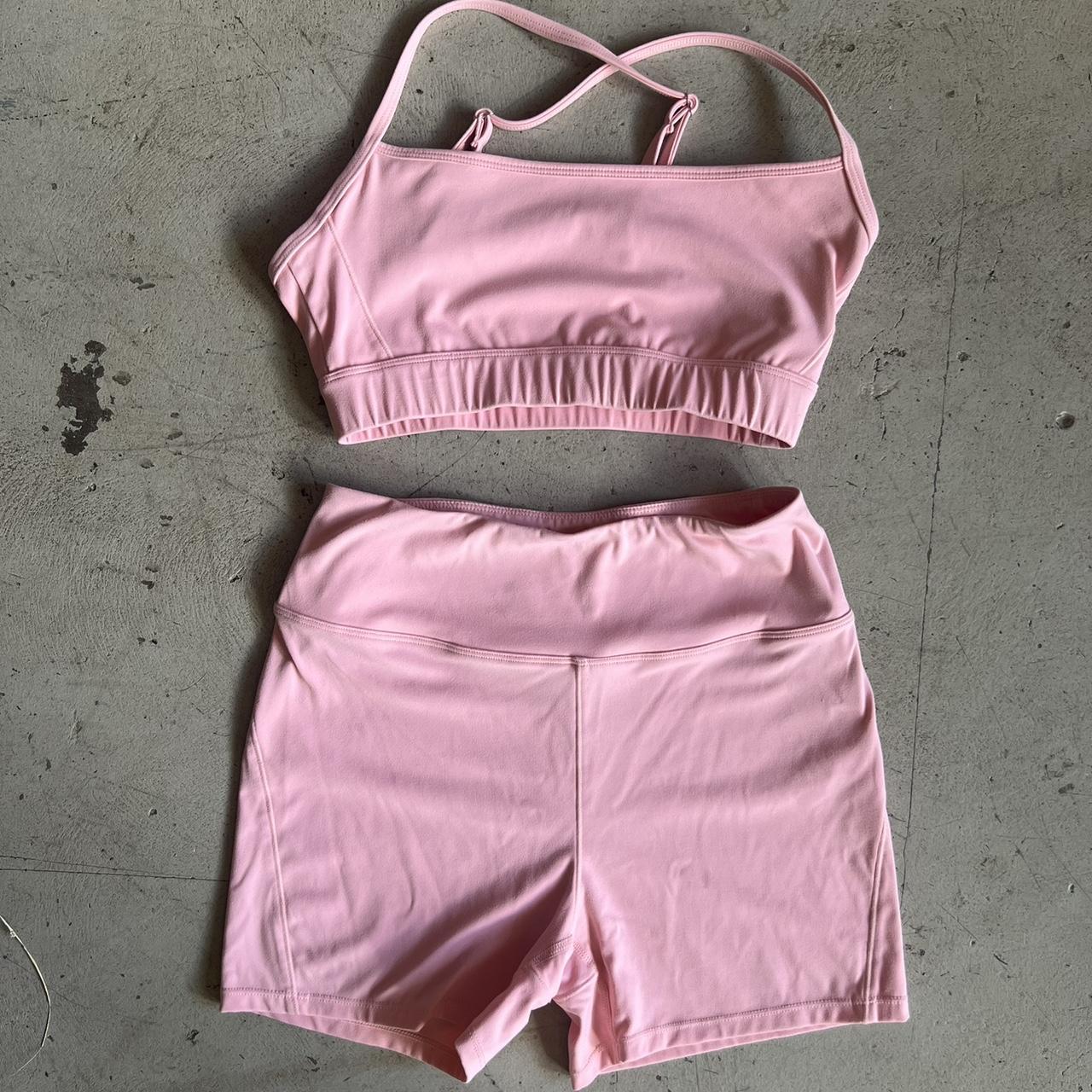Adorable pink workout set! Barely worn! - Depop
