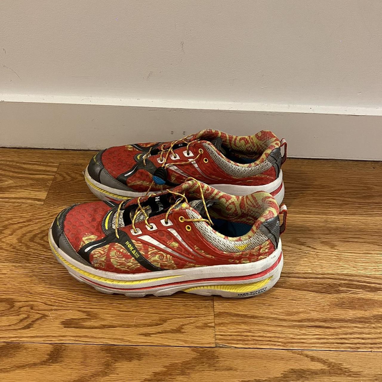 Vintage red, yellow, and blue multi color hokas!... - Depop