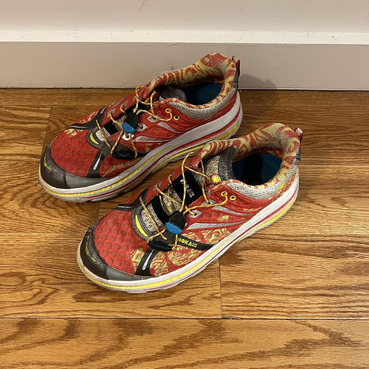 Vintage red, yellow, and blue multi color hokas!... - Depop