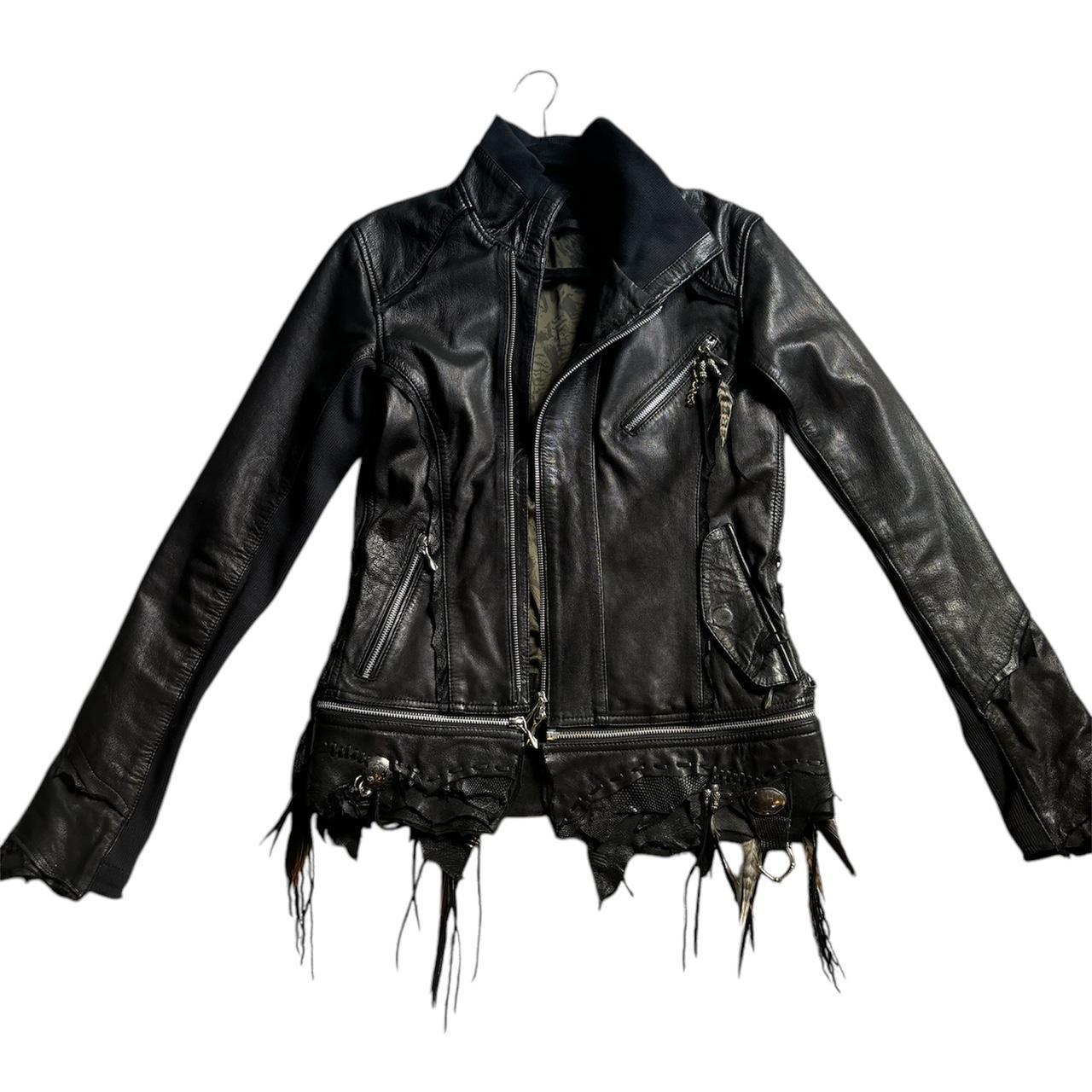 14th Addiction Beat It Leather Jacket Size 1: fits... - Depop