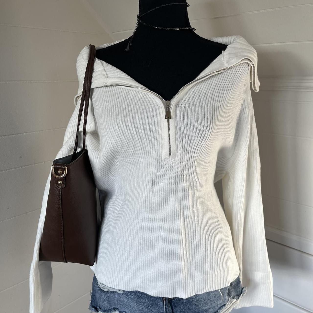BTFBM white ribbed zip-up sweater 🤍 new with tags... | Depop