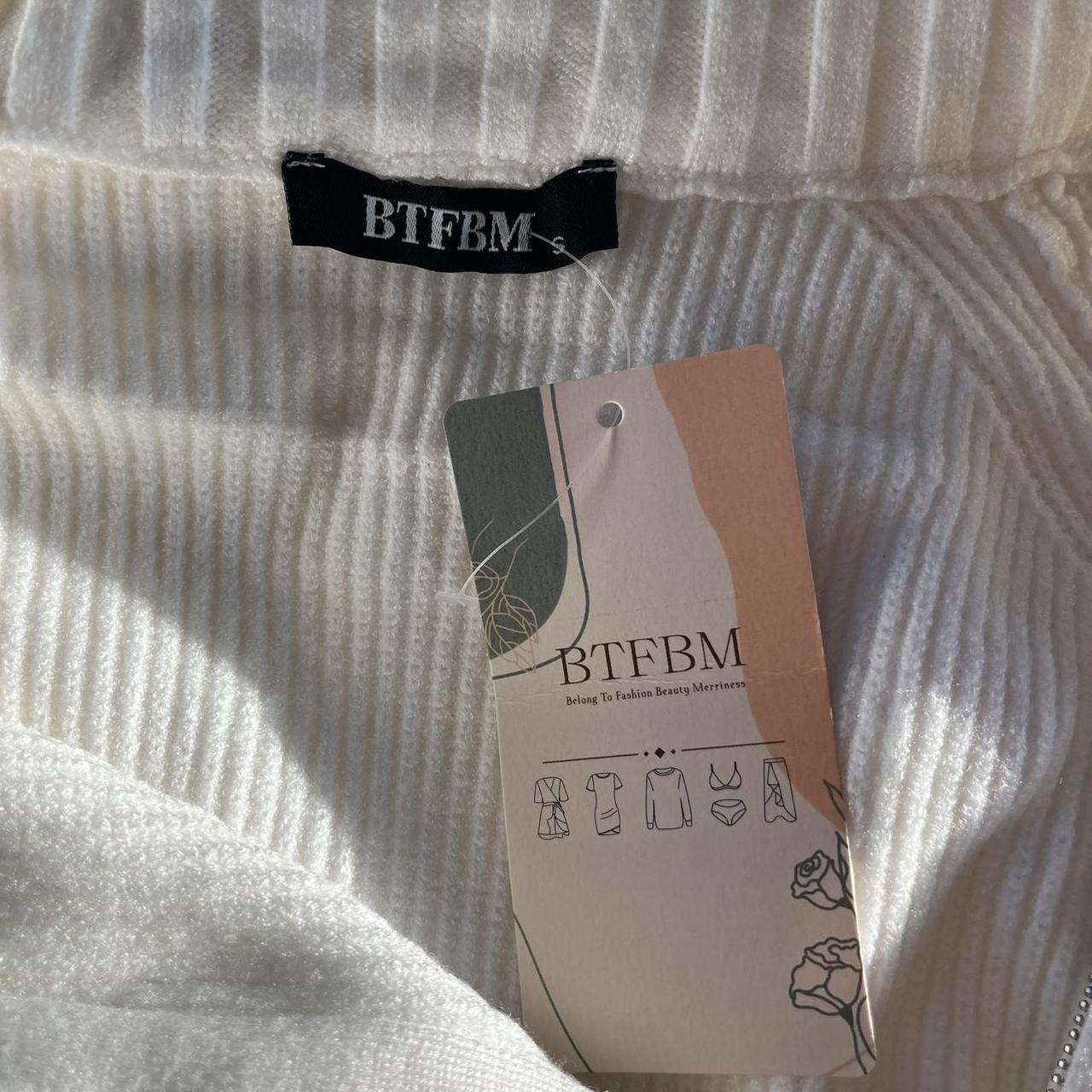 BTFBM white ribbed zip-up sweater 🤍 new with tags... | Depop