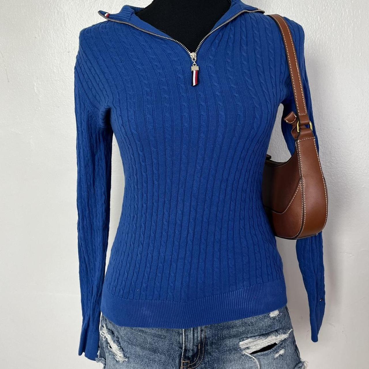 Tommy Hilfiger Royal Blue Zip Sweater 🫐 Classic... | Depop