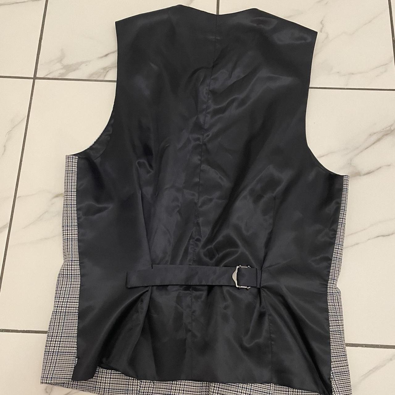 #topman Grey checkered suit trousers with the... - Depop