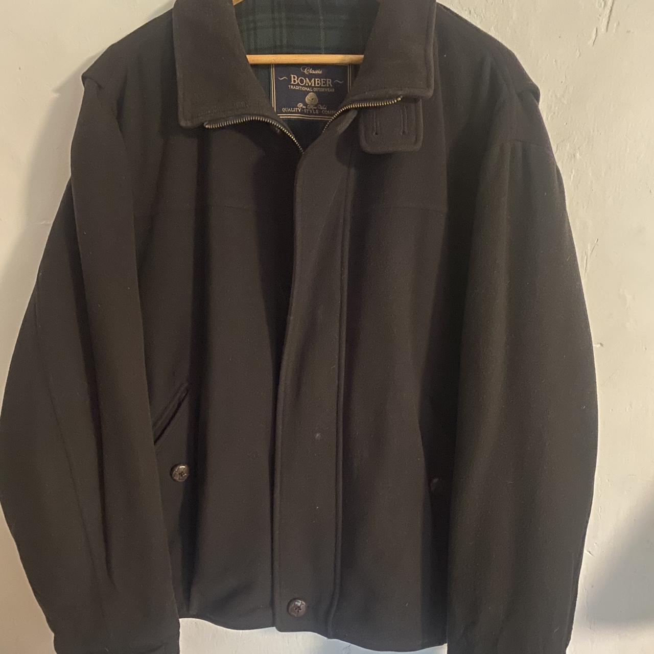 Pure New Wool - Classic Black bomber jacket,... - Depop