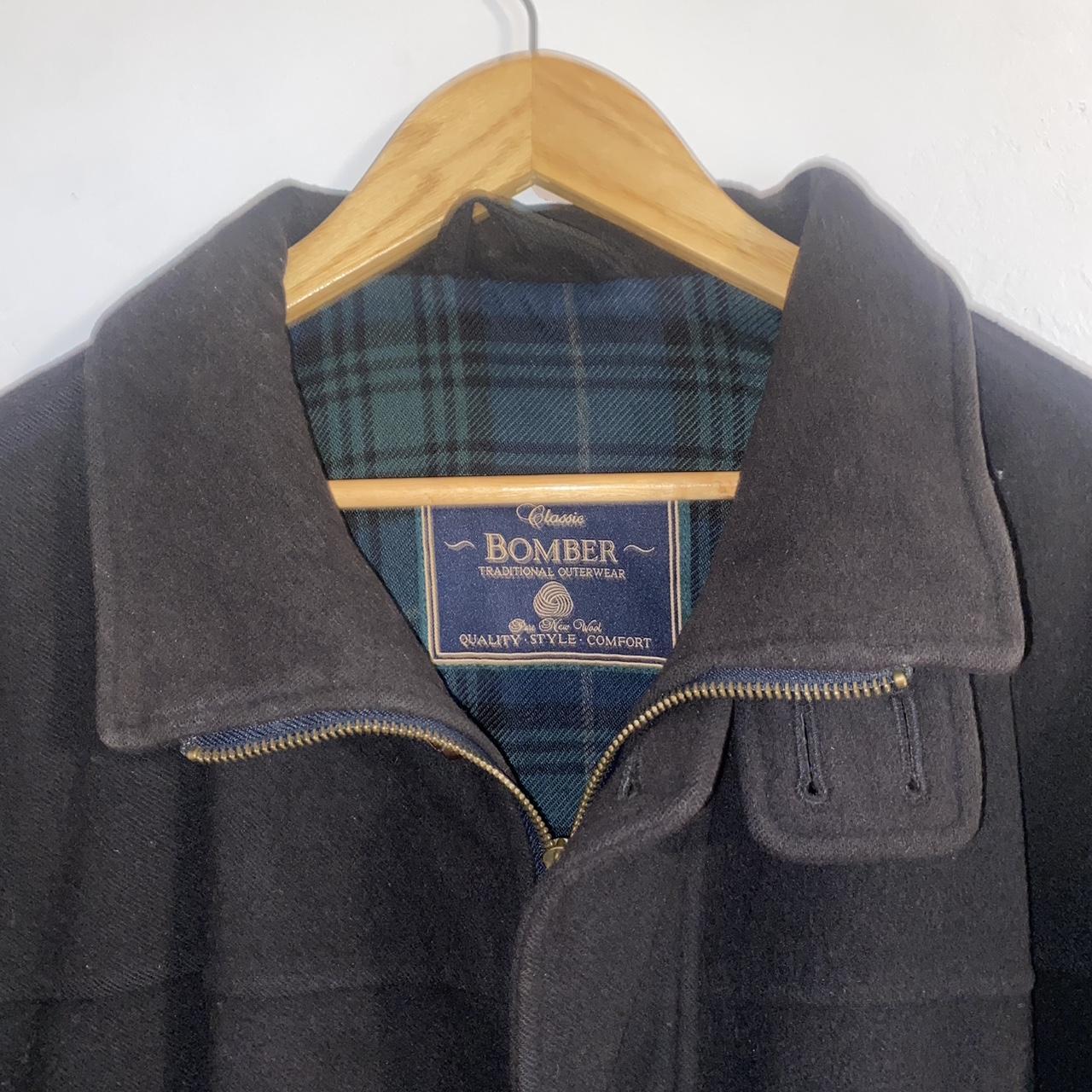 Pure New Wool - Classic Black bomber jacket,... - Depop