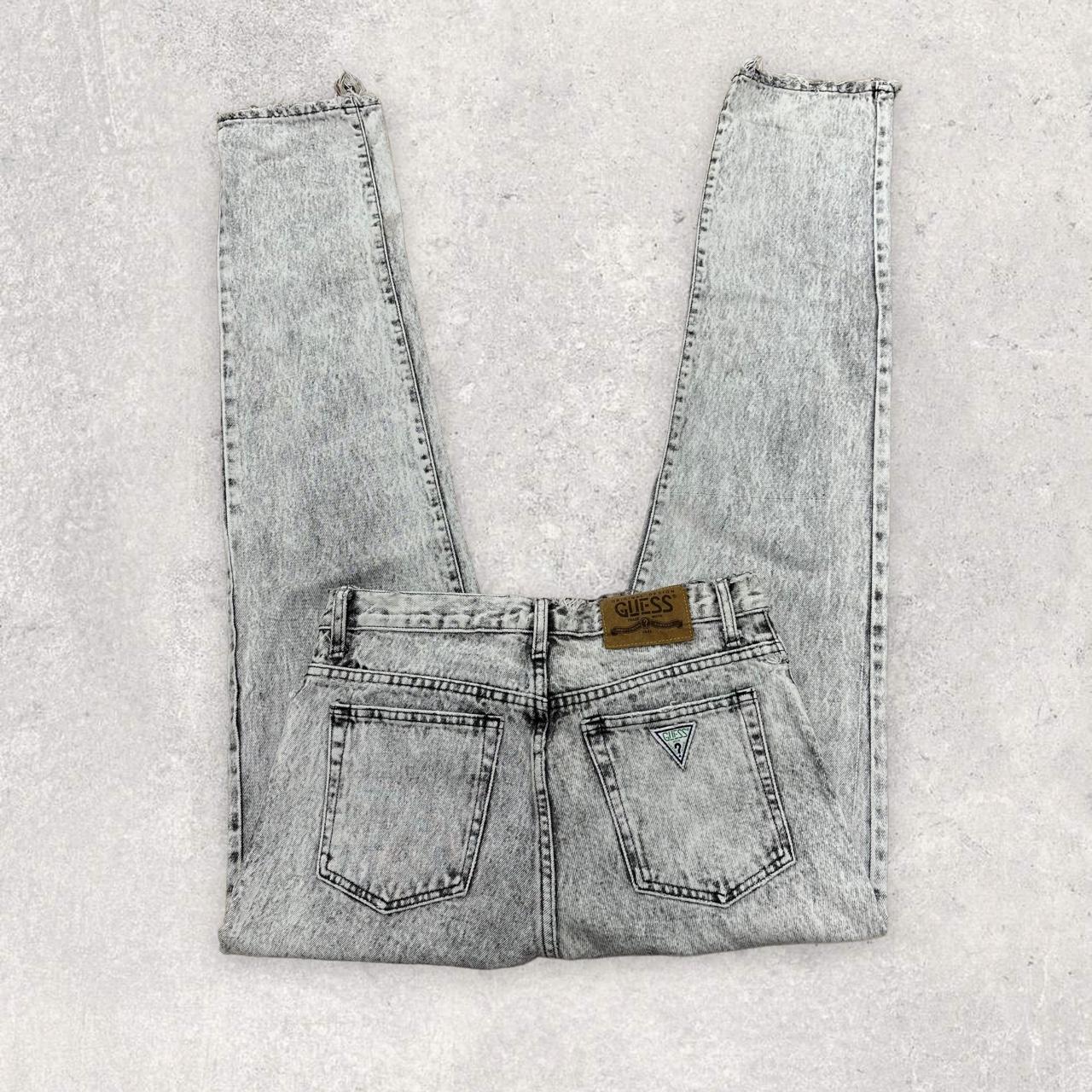 Vintage Guess acid wash jeans in grey. From the 80s.... - Depop